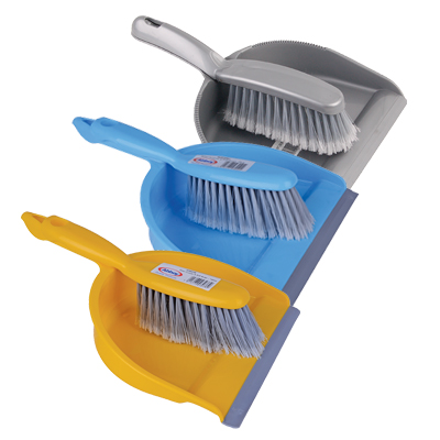 Yellow Soft Dustpan & Brush Set 33cm - Sybron