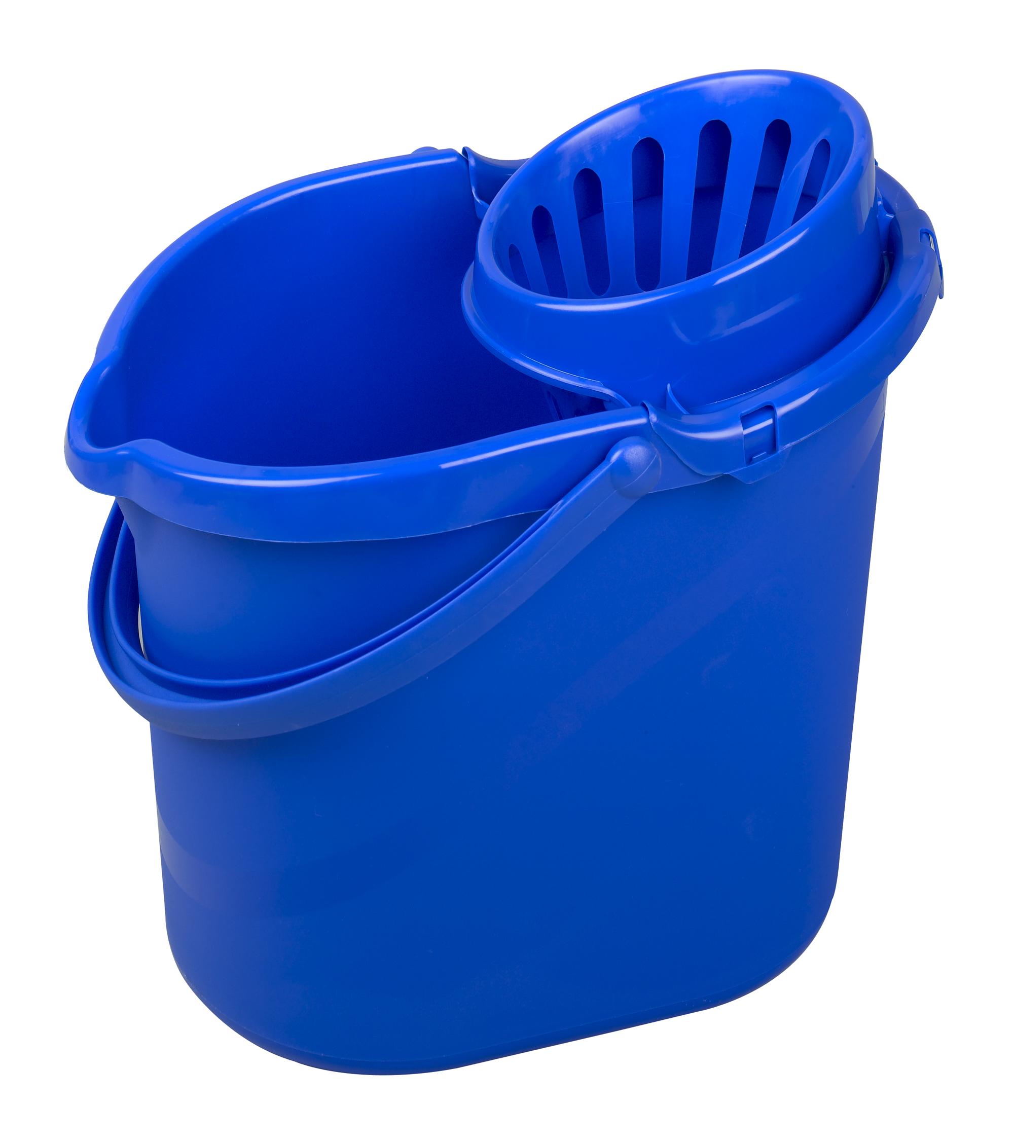 Lucy Plastic Mop Bucket with Wringer 14 Litres Blue - Sybron