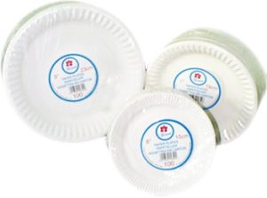 Disposable Paper Plates White 23cm - Sybron
